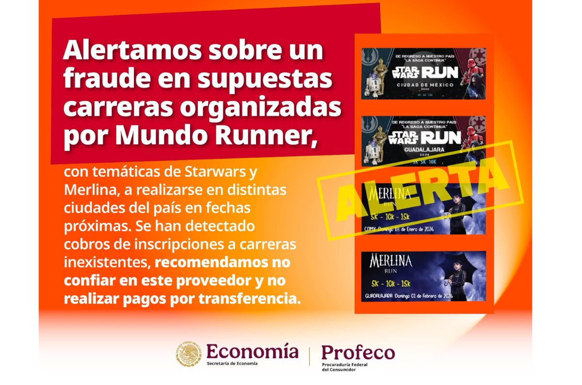 Profeco alerta sobre fraudes en carreras de Mundo Runner